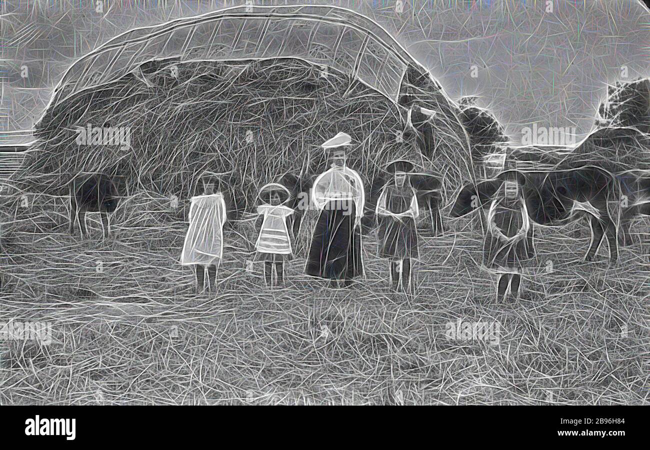 Negative - Haystacks, Eldorado District, Victoria, circa 1910, A woman ...