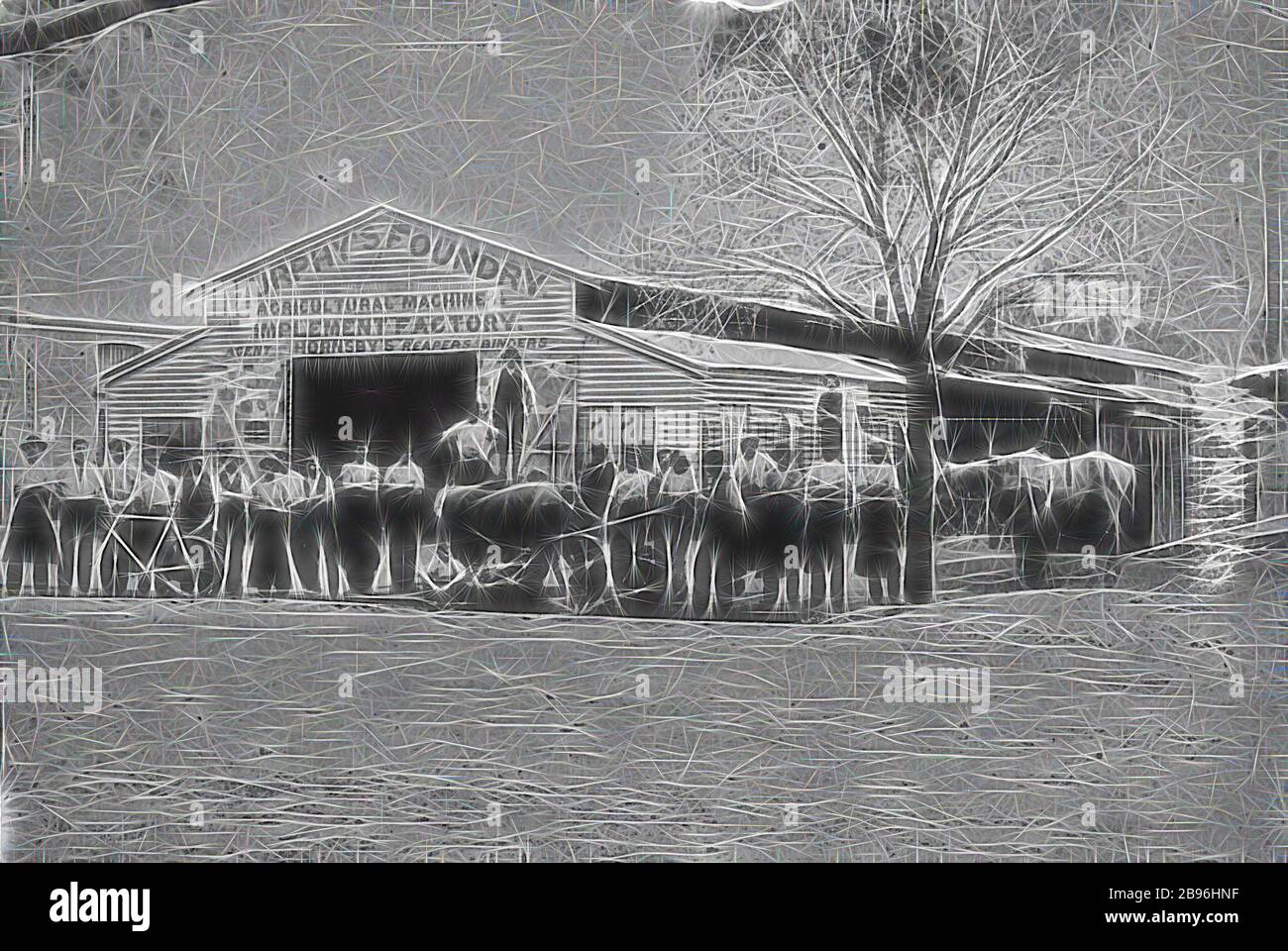Negative - Shepparton, Victoria, 1895, Workers in front of Furphy's ...