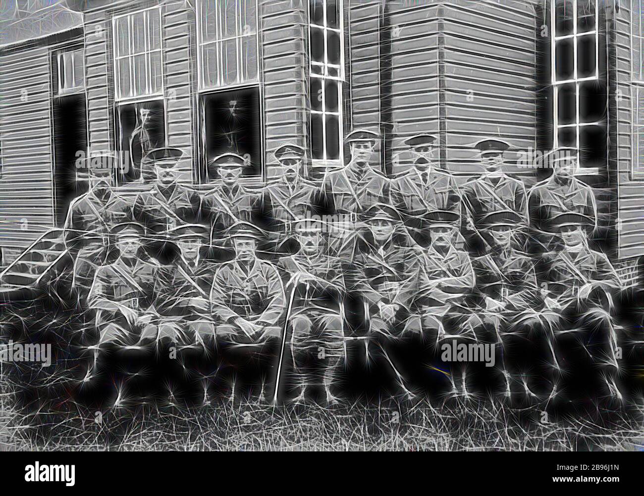 Negative - Military Officers Outside Mont Park Hospital, Victoria, 1919 ...