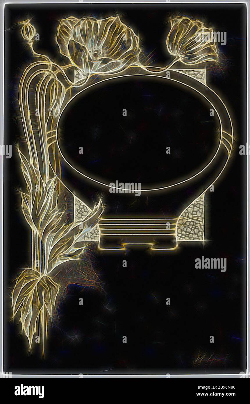 Negative Vignette - Poppies, circa 1900, Negative Vignette of poppies ...