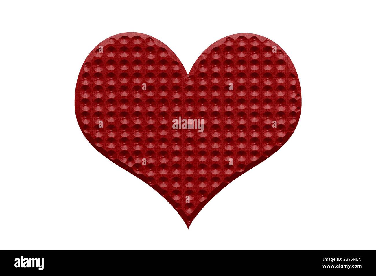 3D Red Heart Shape on White Background Stock Photo - Alamy