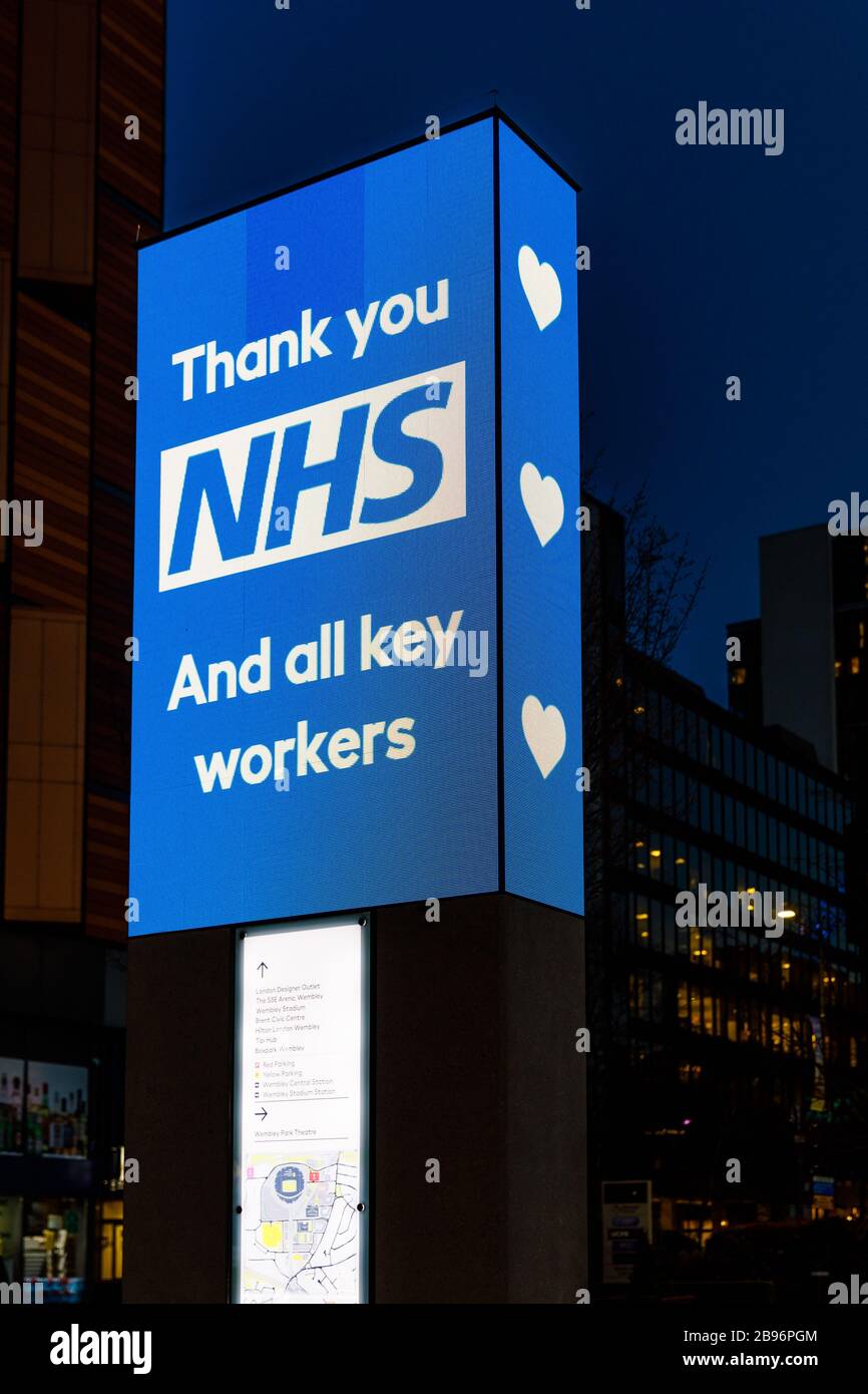 Wembley Park, London, UK. 23rd Mar 2020. The UK Adjusts To Life Under ...