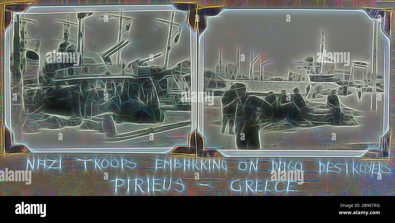Photograph - 'Nazi Troops Embarking on Dago Destroyers', Piraeus ...