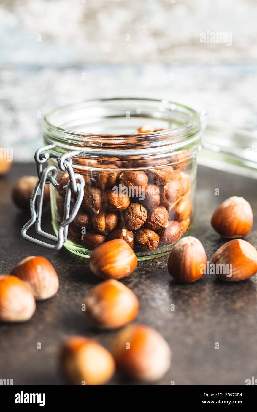 Closeup bowl many peeled hazelnuts hi-res stock photography and images ...