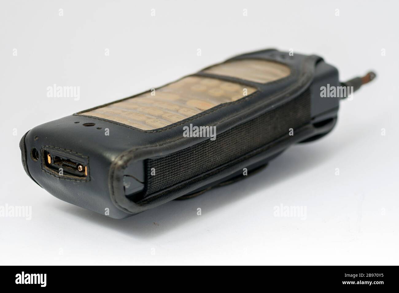 Old mobile phone on white background Stock Photo - Alamy