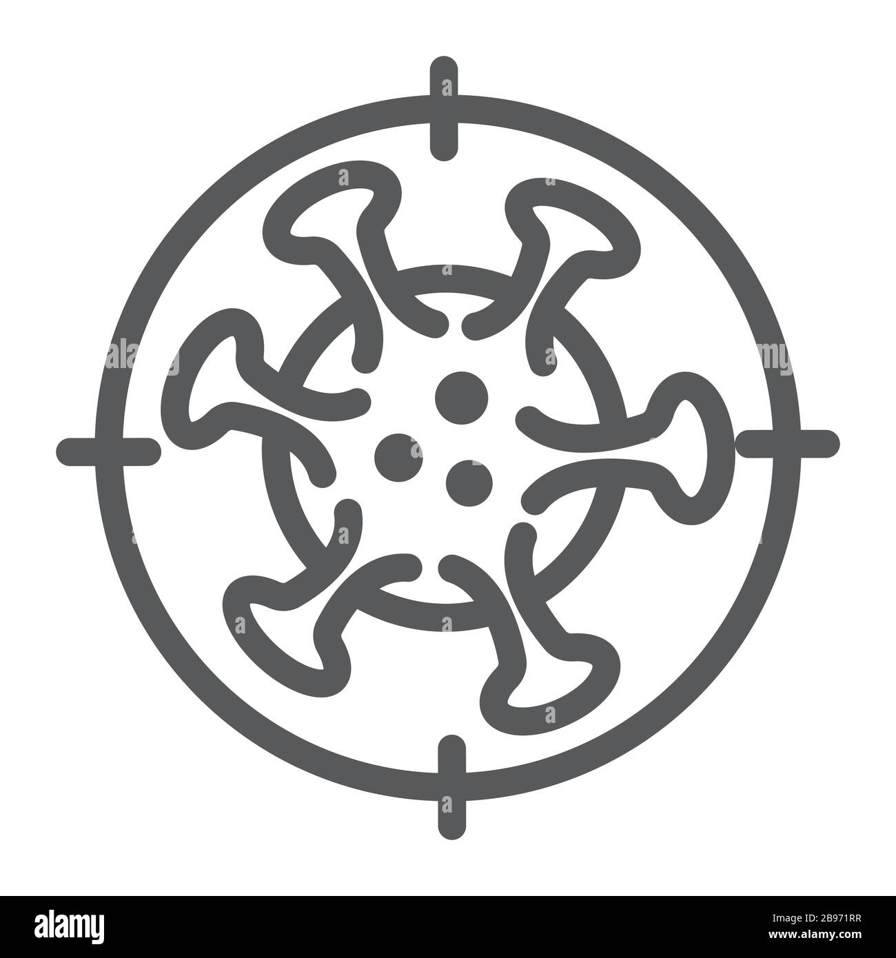 Coronavirus kill line icon, virus and microorganism, covid 19 ...
