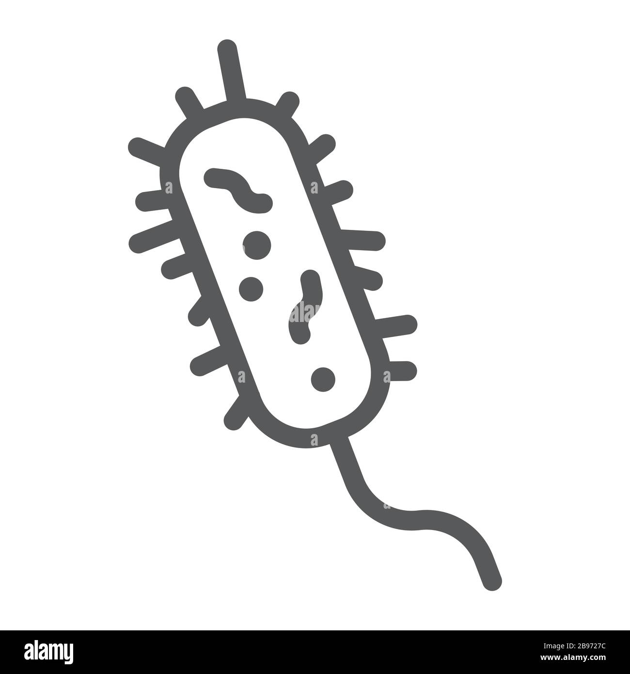 Bacteria line icon, virus and microorganism, microbe sign, vector ...