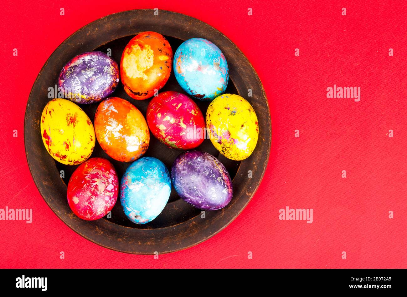 Colored eggs - symbol of celebration of Easter. Studio Photo Stock ...