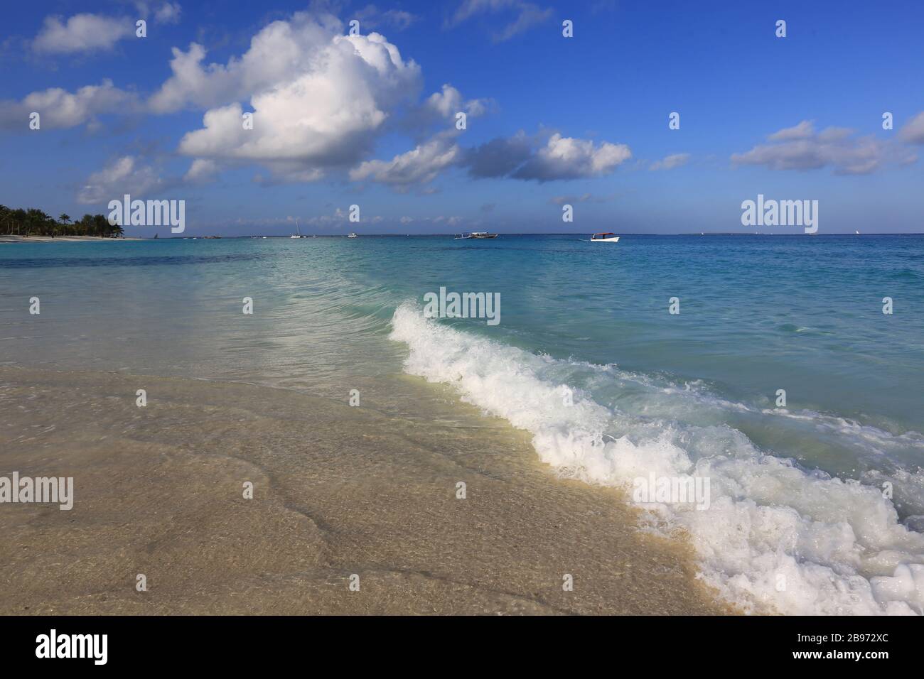 nice sunny morning on ocean shore Stock Photo - Alamy