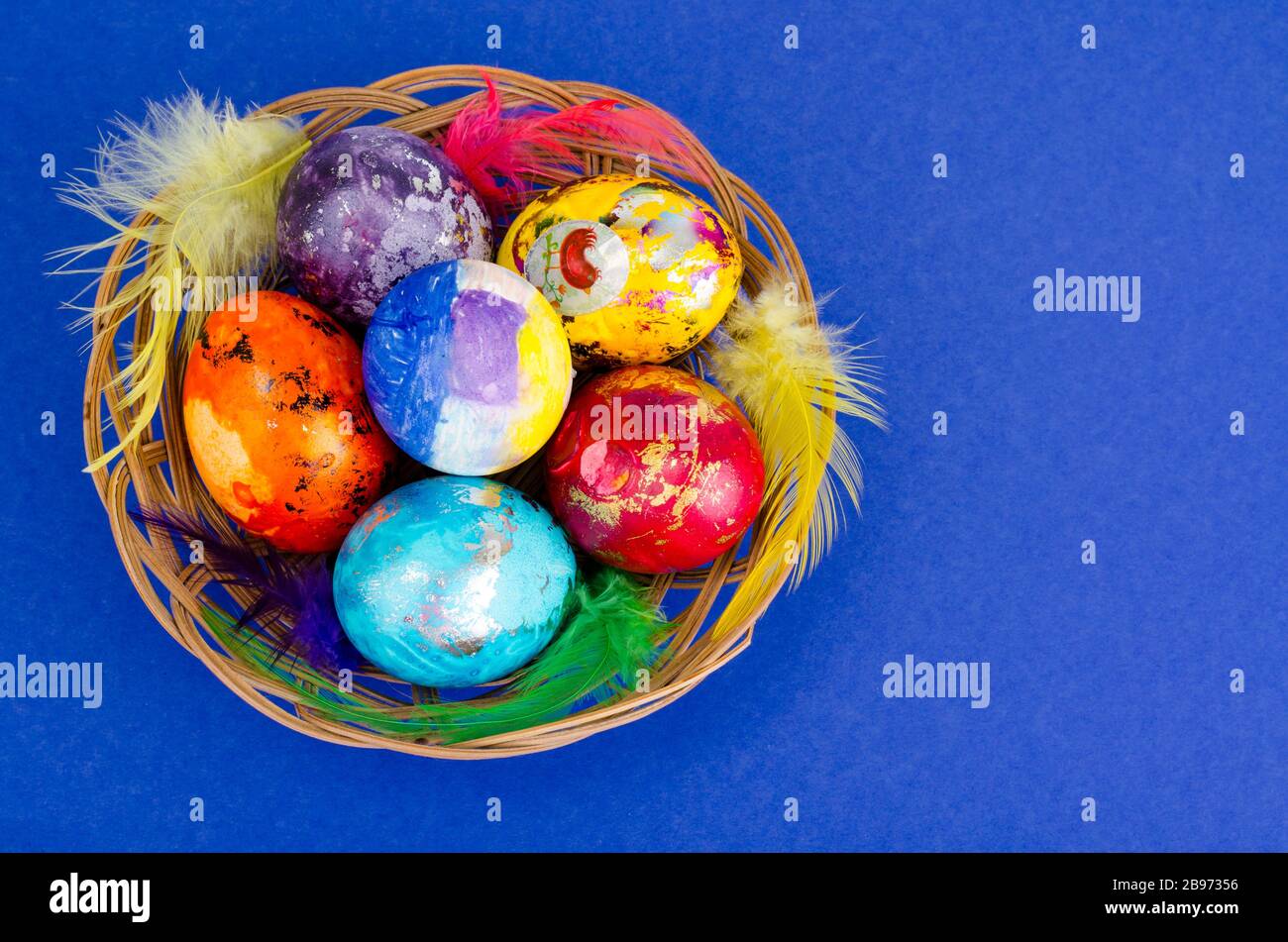 Colored eggs - symbol of celebration of Easter. Studio Photo Stock ...