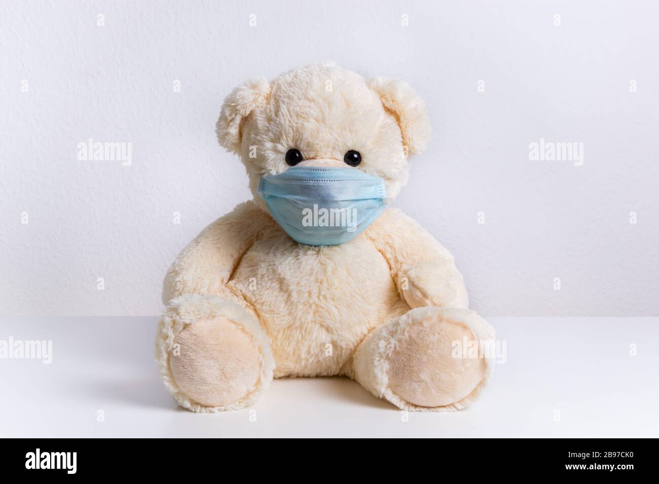 Cute teddy bear with protective medical mask on his face. Concept of of ...