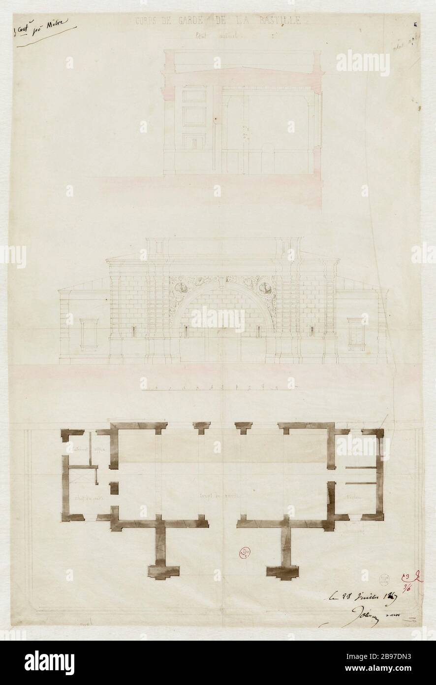 Corps de Garde de la Bastille. Current state. (Title attributed) | Plan ...