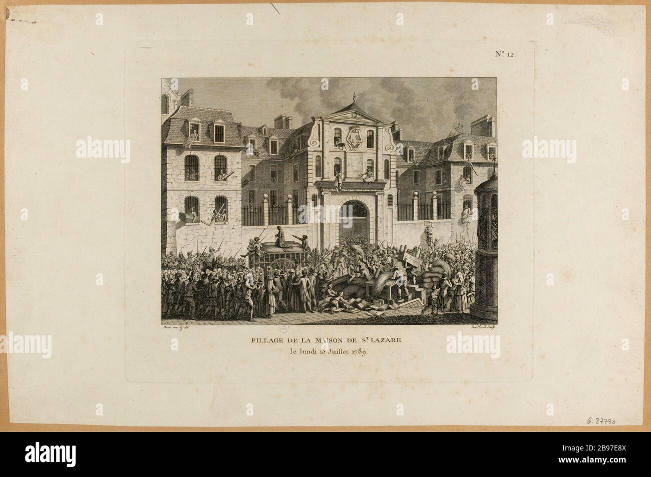 Looting by the brigands of the Saint-Lazare Prison, July 13, 1789 ...