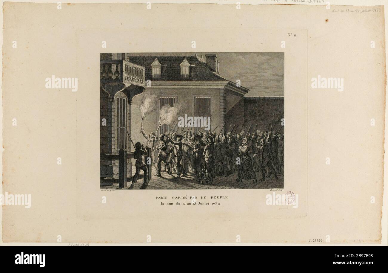 Paris kept by the people, night of 12 to 13 July 1789. Table 11th of ...