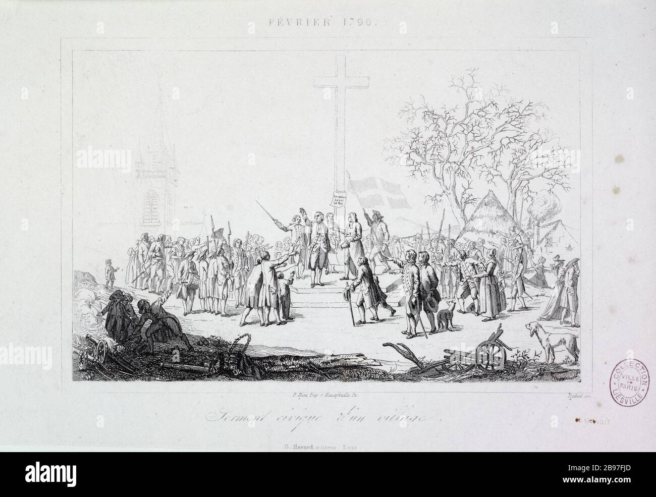 February 1790, CIVIC OATH OF A VILLAGE Rebel. "Février 1790, serment ...