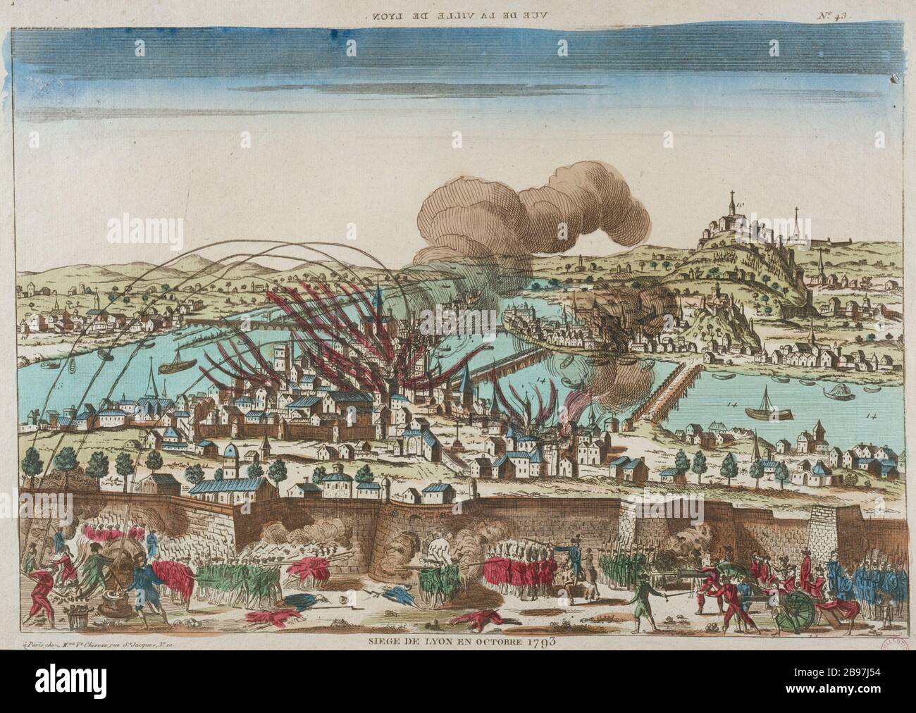HEADQUARTERS IN LYON October 1793 "Siège de Lyon en octobre 1793 (vue d ...