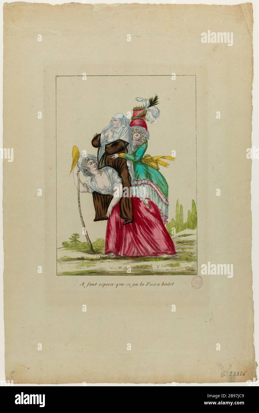 French Revolution. Old regime. Cartoon on the Three Orders in women ...