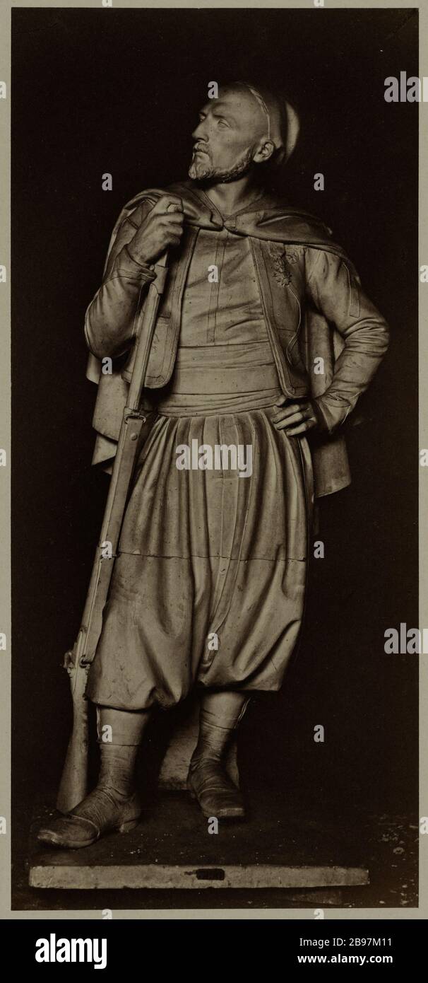 REDUCED COPY OF PLASTER STATUE IN KEEPING ZOUAVE COUNTRY BRIDGE ALMA ...