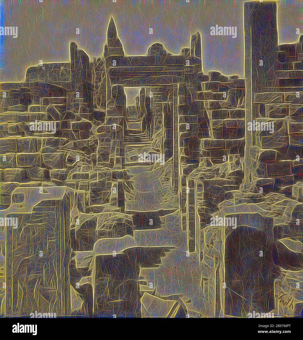 Ruins with carved figures on walls in foreground, Francis Frith ...