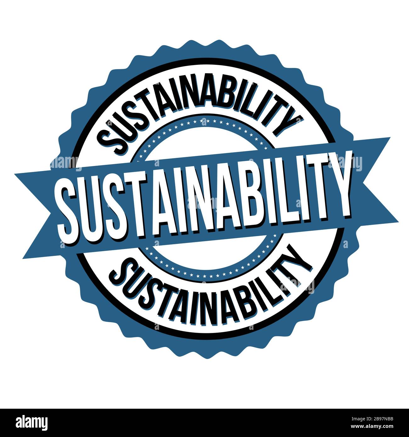Sustainability label or sticker on white background, vector ...