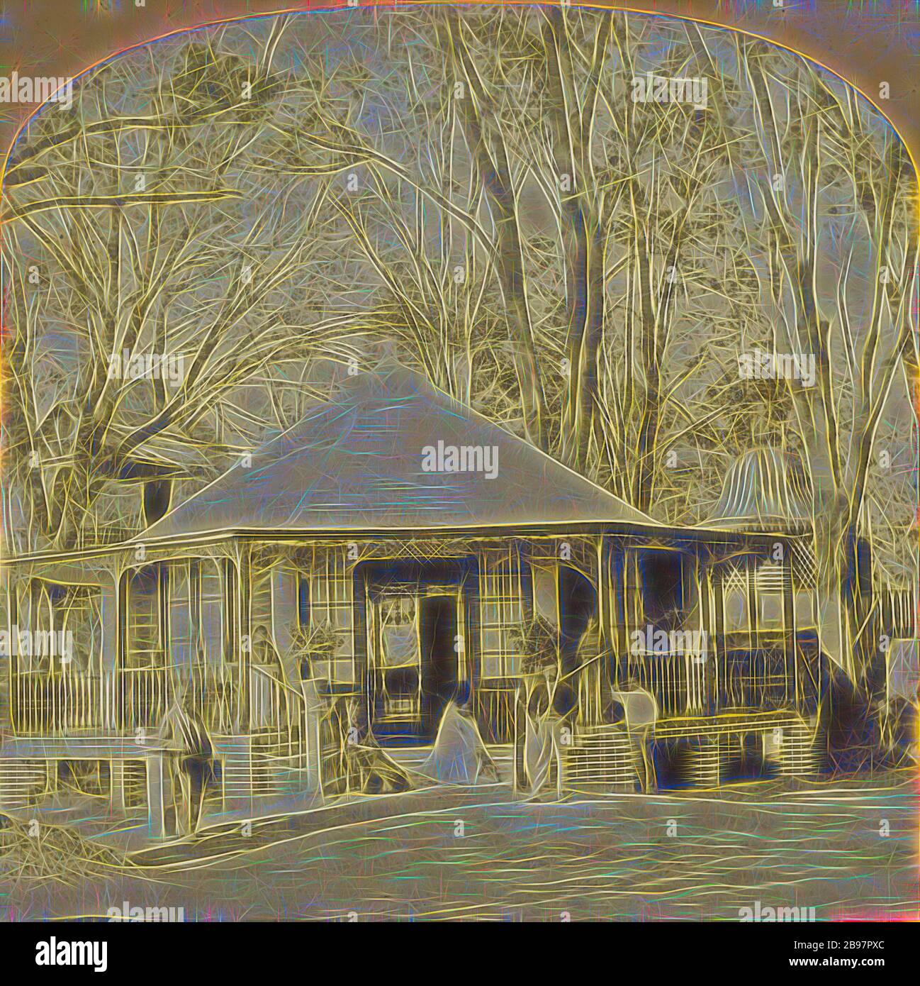 Garden of the Tivolie de San Cosme, Mexico., Benjamin West Kilburn ...