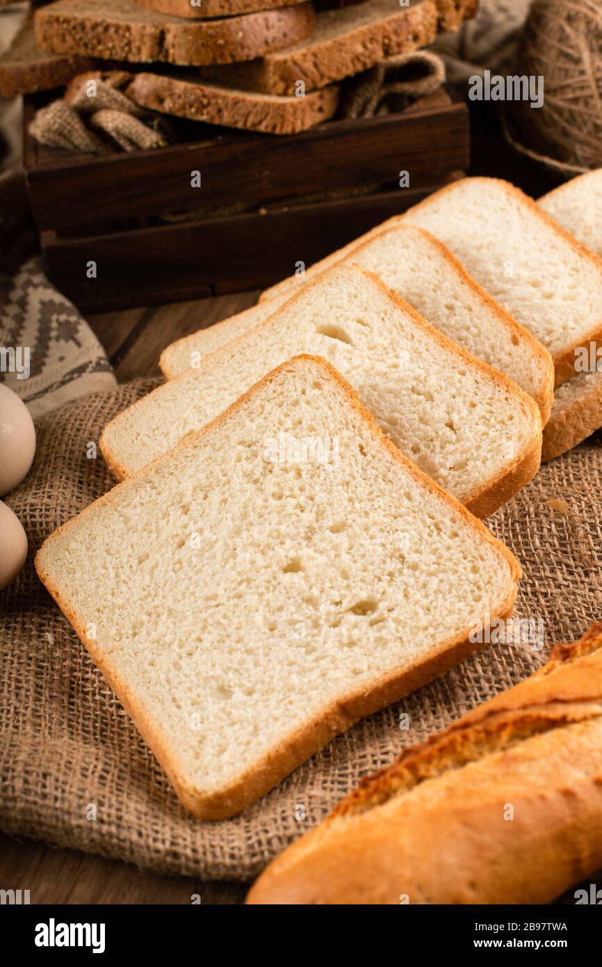 Bread slices on light hi-res stock photography and images - Alamy
