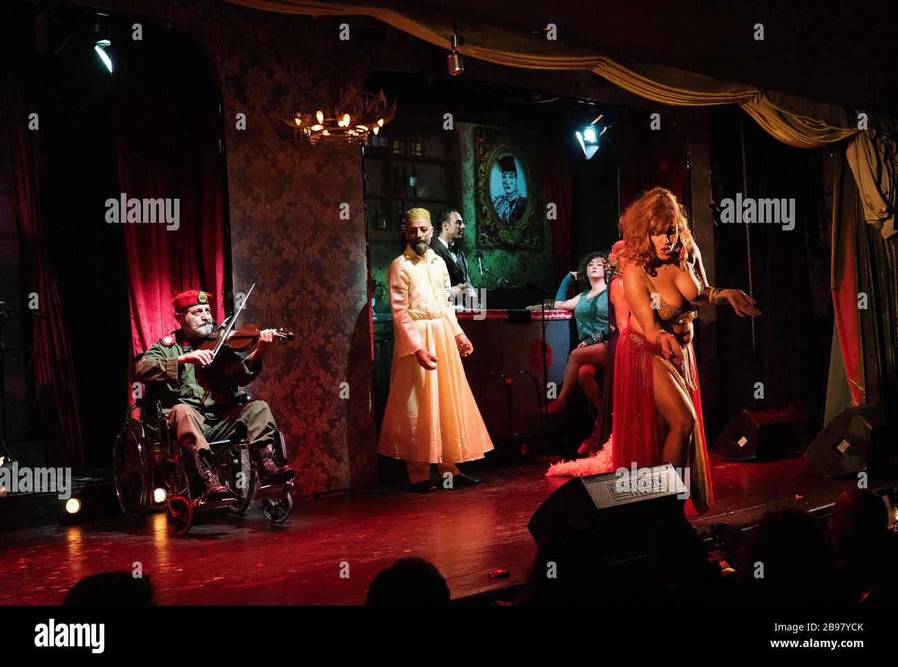 Egyptian cabaret Hishik Bishik at the Metro Al Madina theatre in Hamra ...