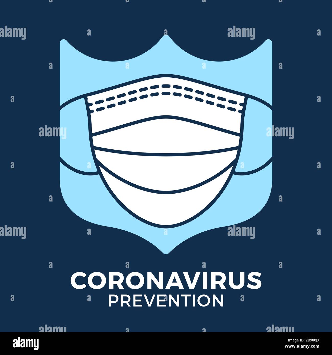 Banner face mask in shield icon prevention coronavirus. concept ...