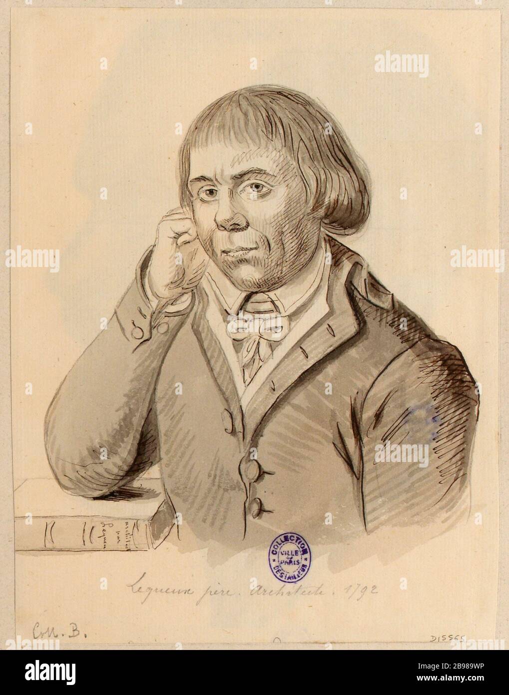 Portrait of the architect Jean-Jacques Lequeux 1792 (the father Stock ...