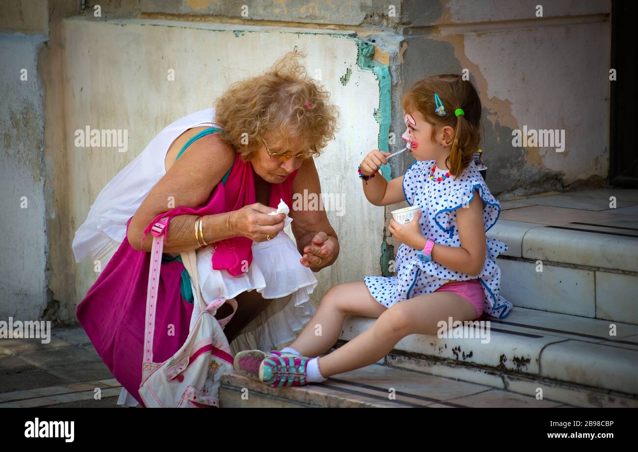 People on street in different activities, street life, urban scenery ...