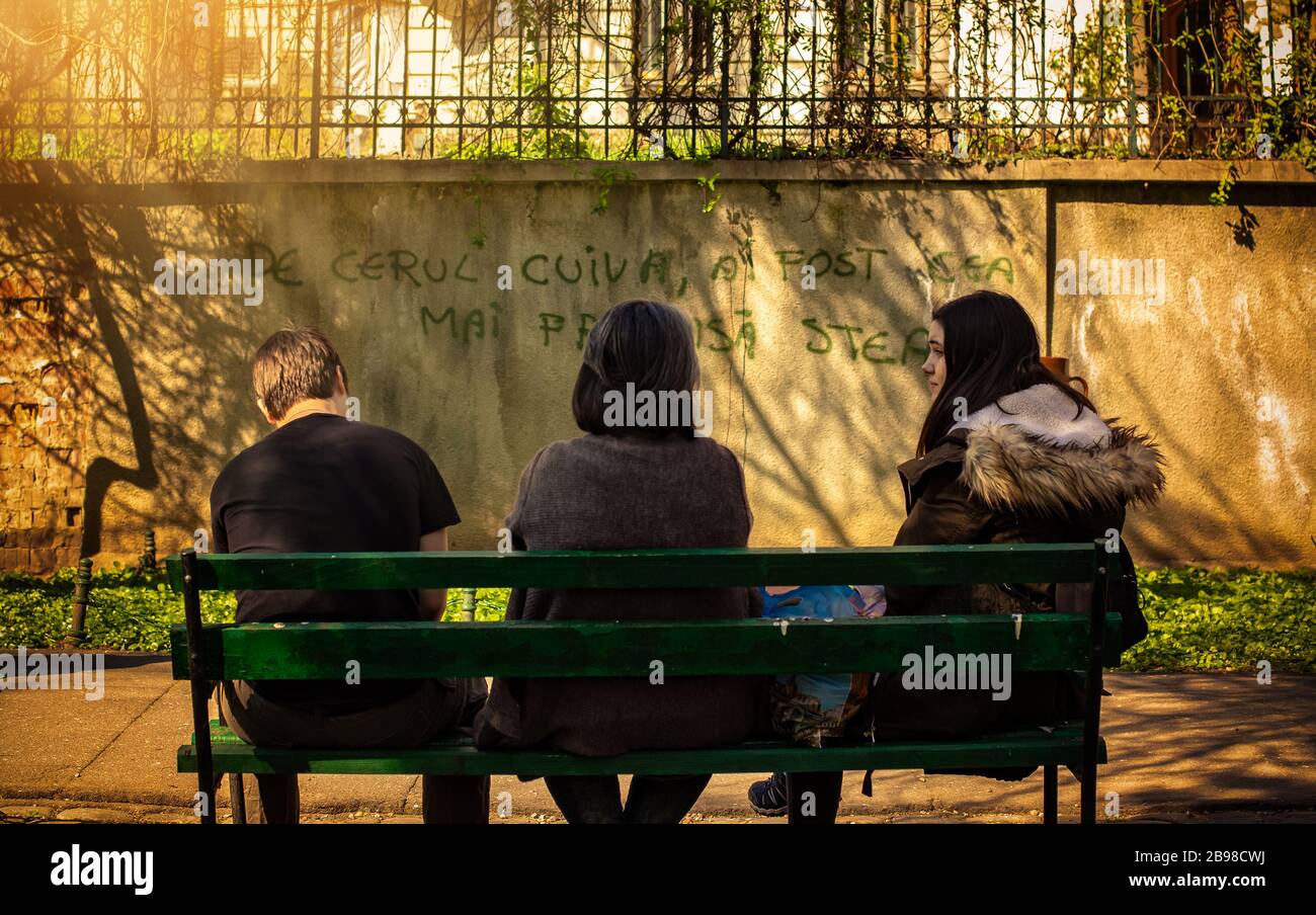 People on street in different activities, street life, urban scenery ...