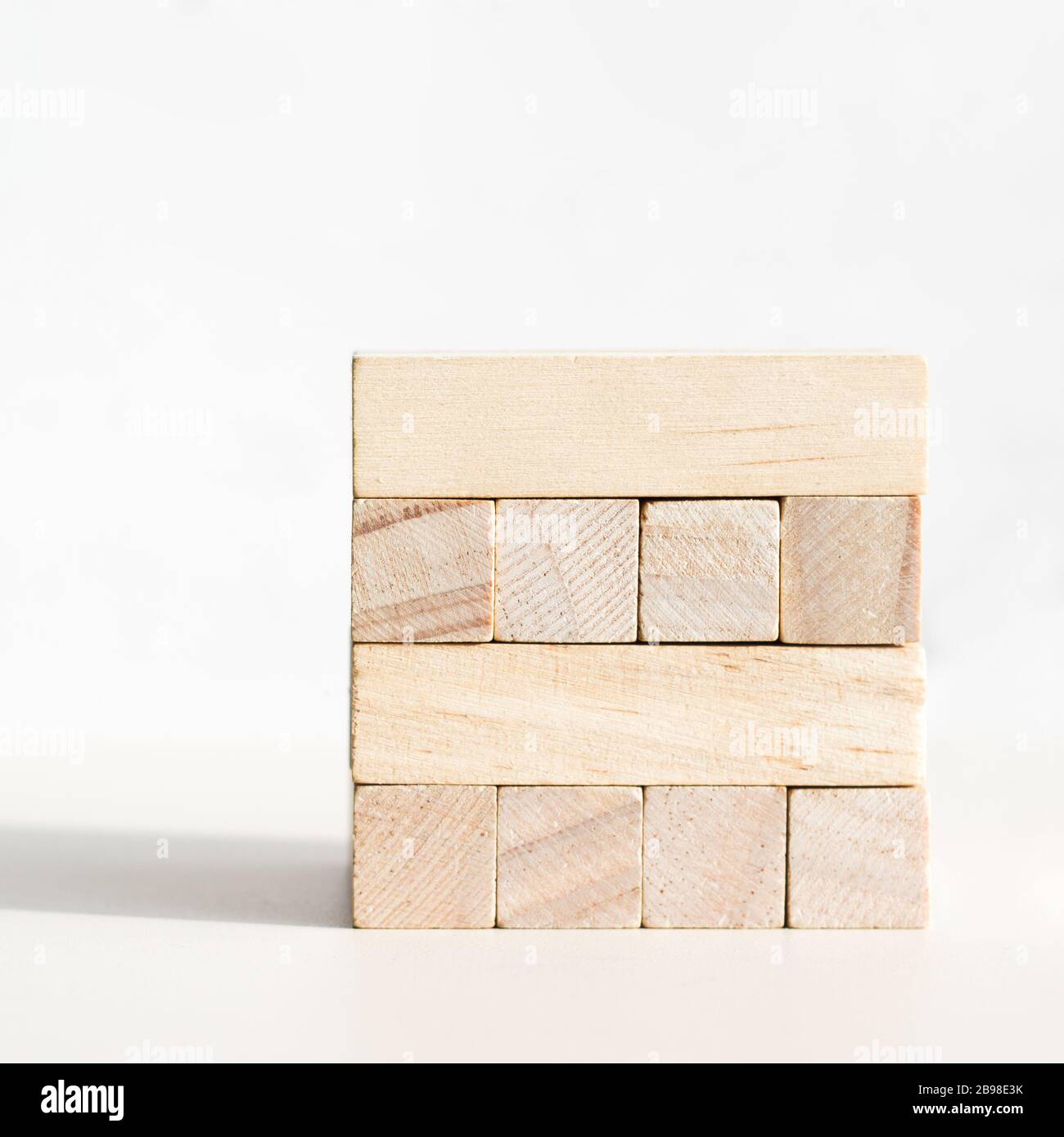 Wood blocks cube front view Stock Photo - Alamy
