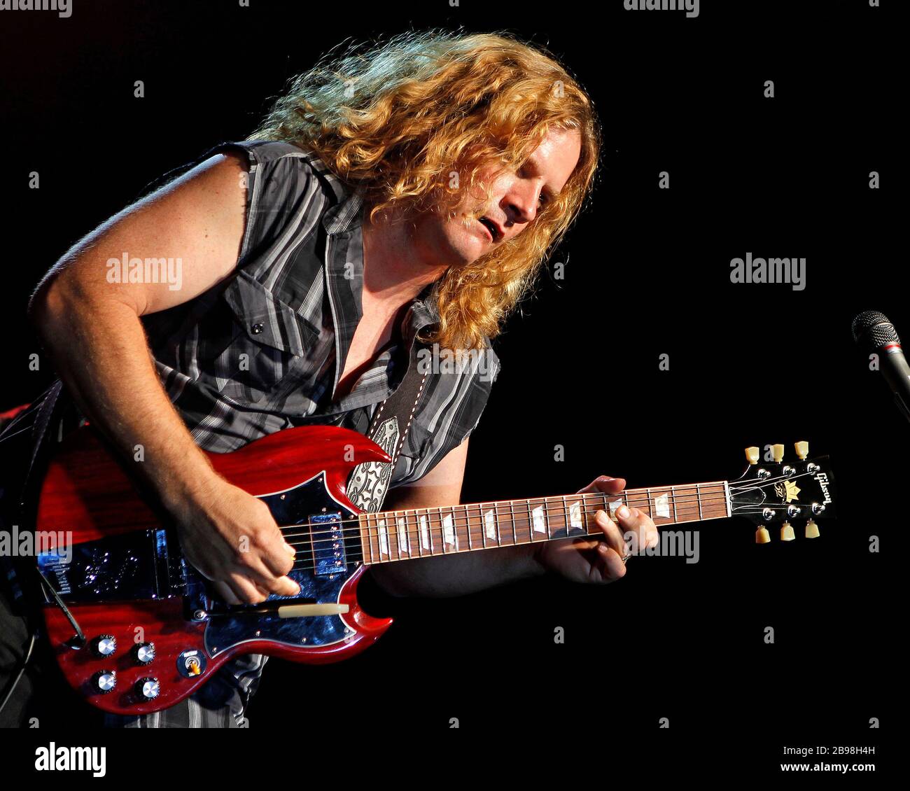 Tesla guitarist Frank Hannon performs with the rest of the band at the ...