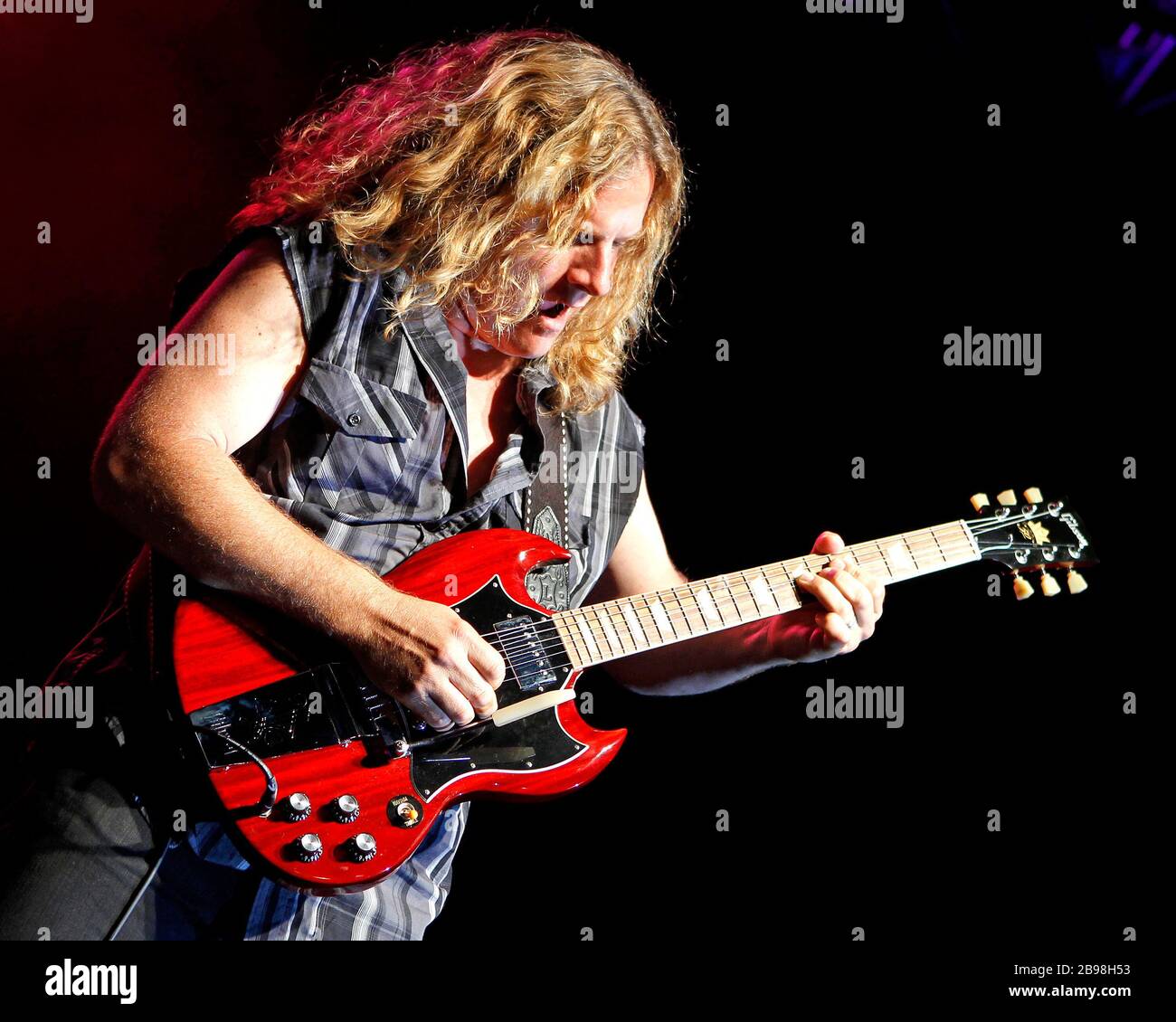 Tesla guitarist Frank Hannon performs with the rest of the band at the ...