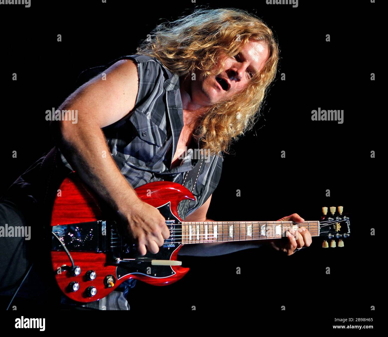 Tesla guitarist Frank Hannon performs with the rest of the band at the ...