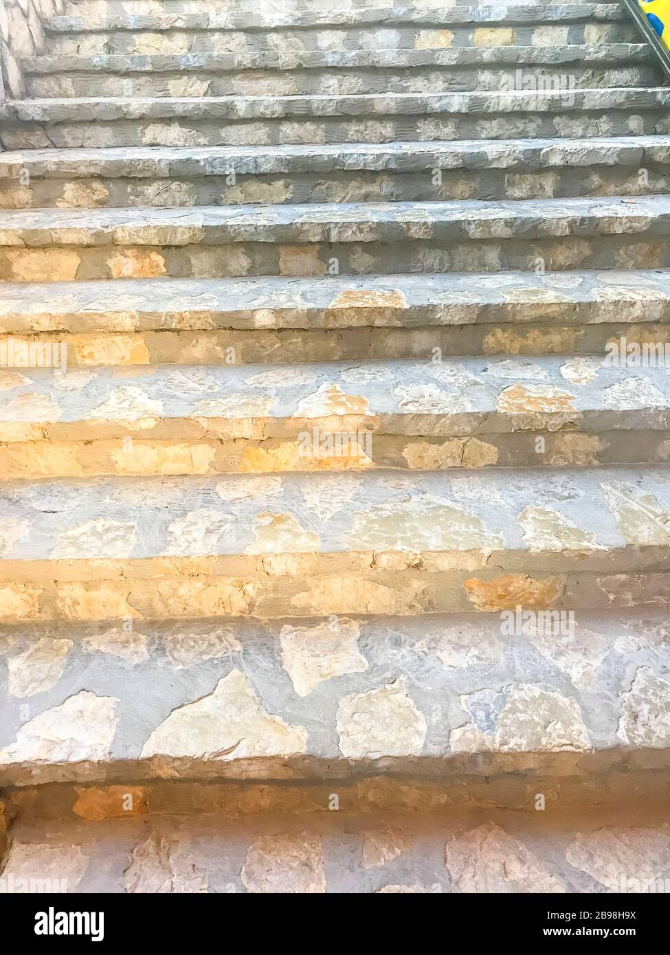 Steps of stone stairs, bottom to top view. Studio Photo Stock Photo - Alamy