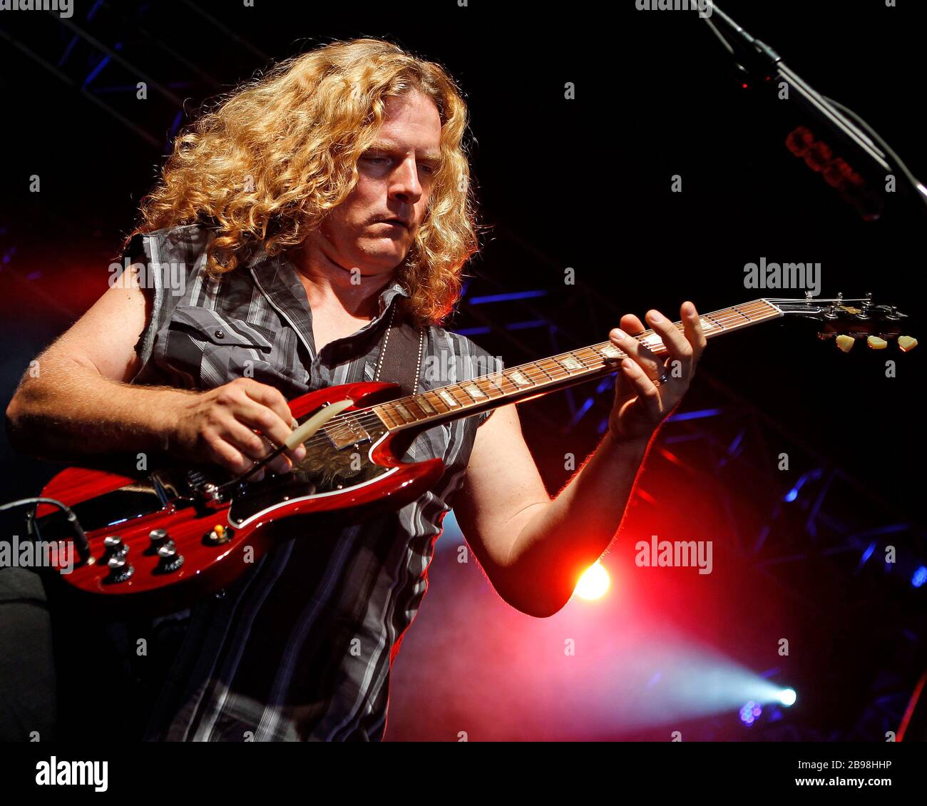 Tesla guitarist Frank Hannon performs with the rest of the band at the ...