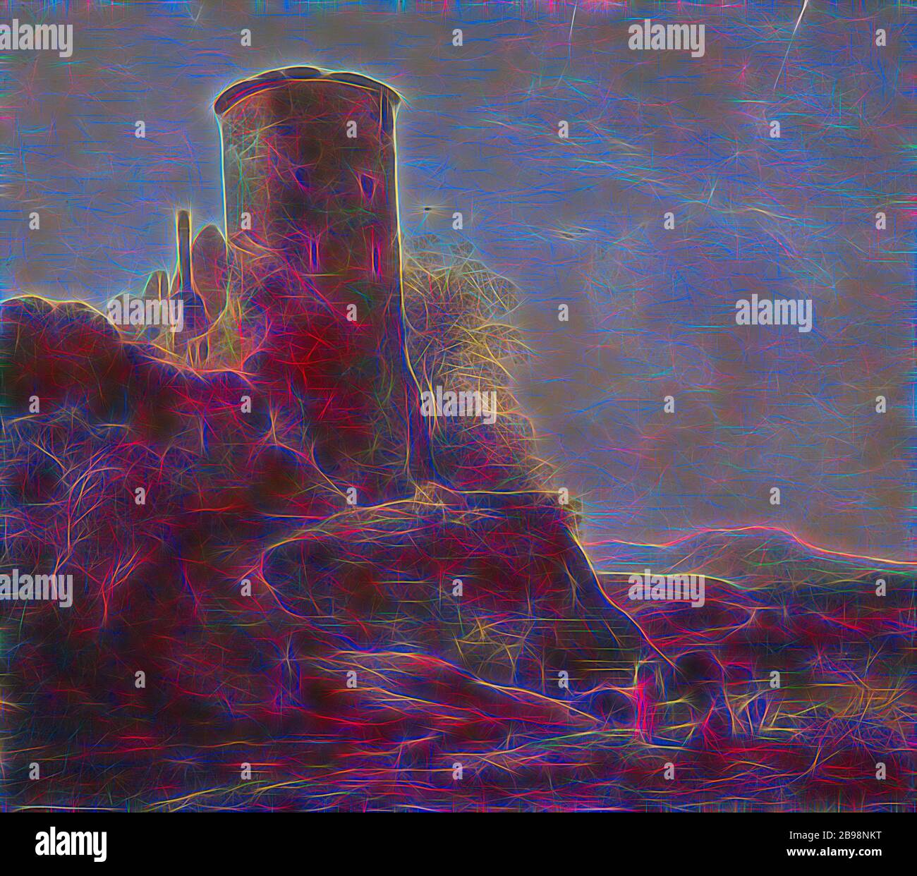 Adam Pynacker, Italian mountain landscape with castle ruin, animals and ...