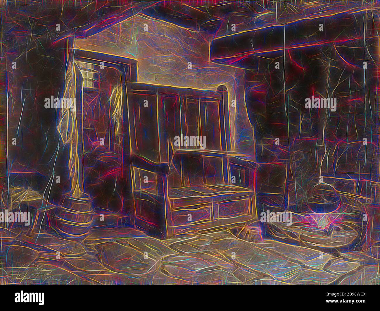 Wilhelm Wallander, A Cottage Interior. Study, painting, Oil on paper ...