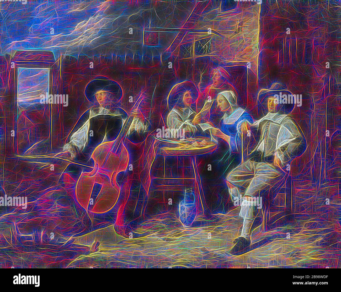 Gillis van Tilborgh, Music-Making Company, Musicians, painting, from ...