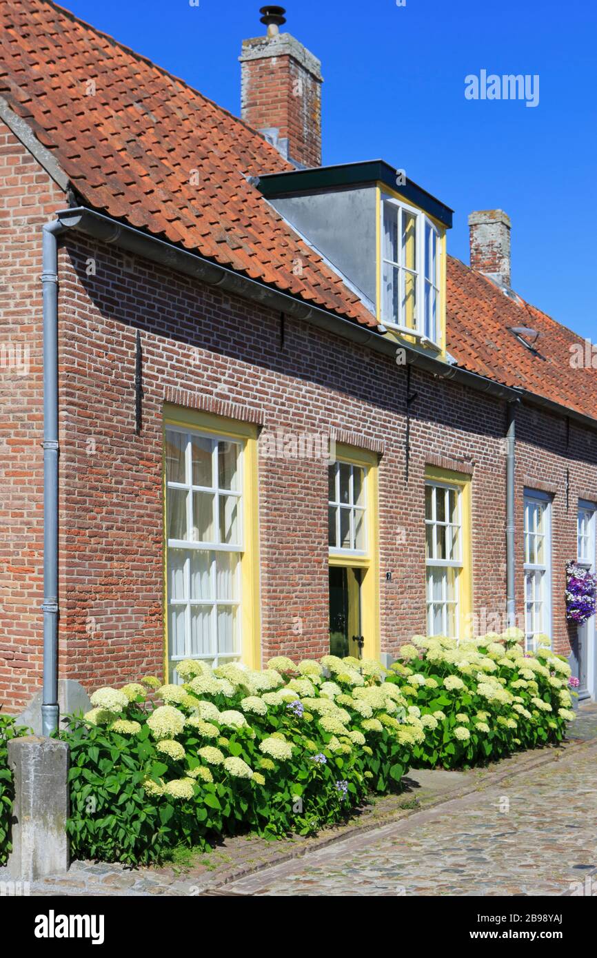 A beautiful brick Dutch house in Veere (Zeeland), Netherlands Stock ...
