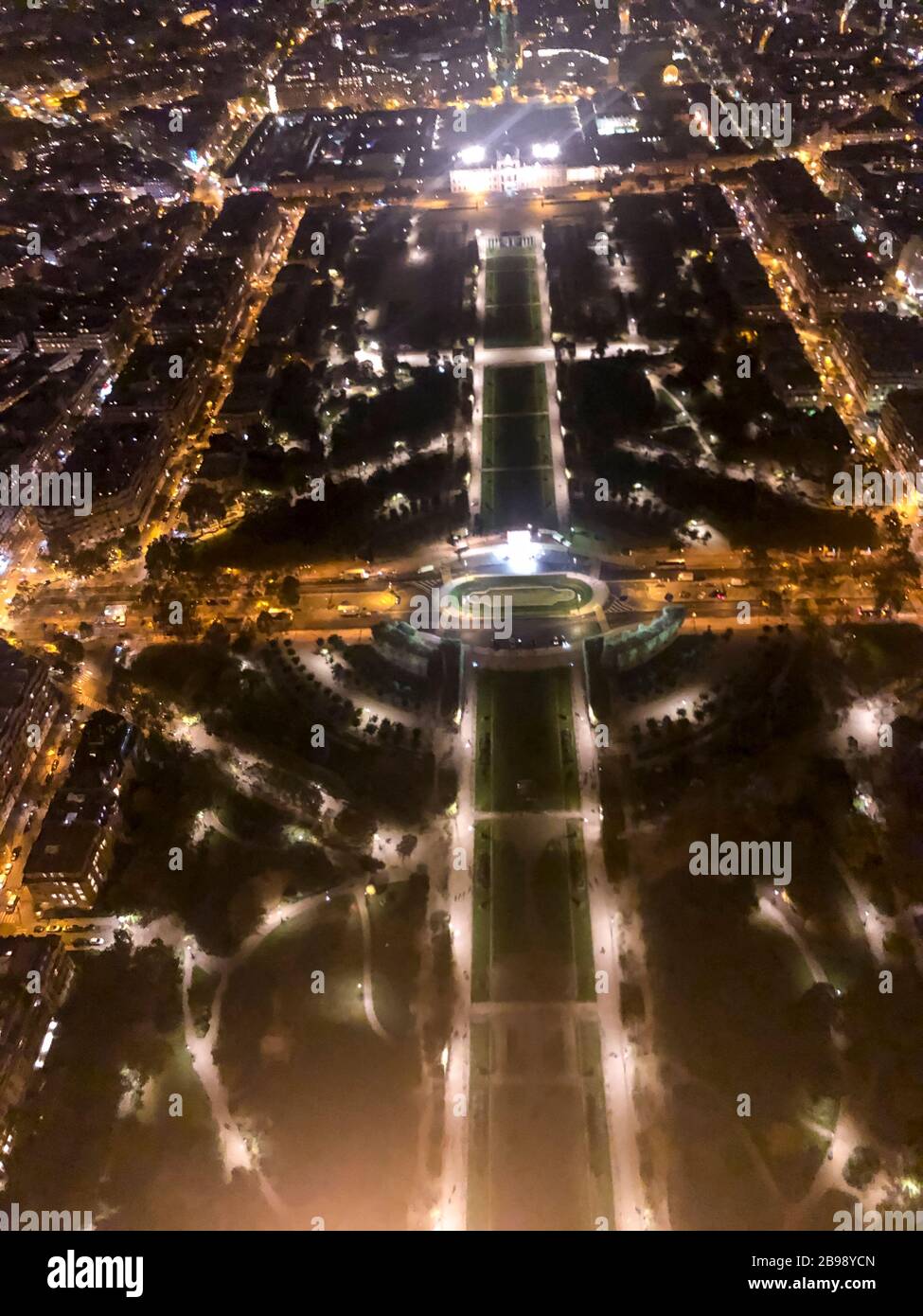 Night view, panorama of Paris from the top the Eiffel Tower Stock Photo ...