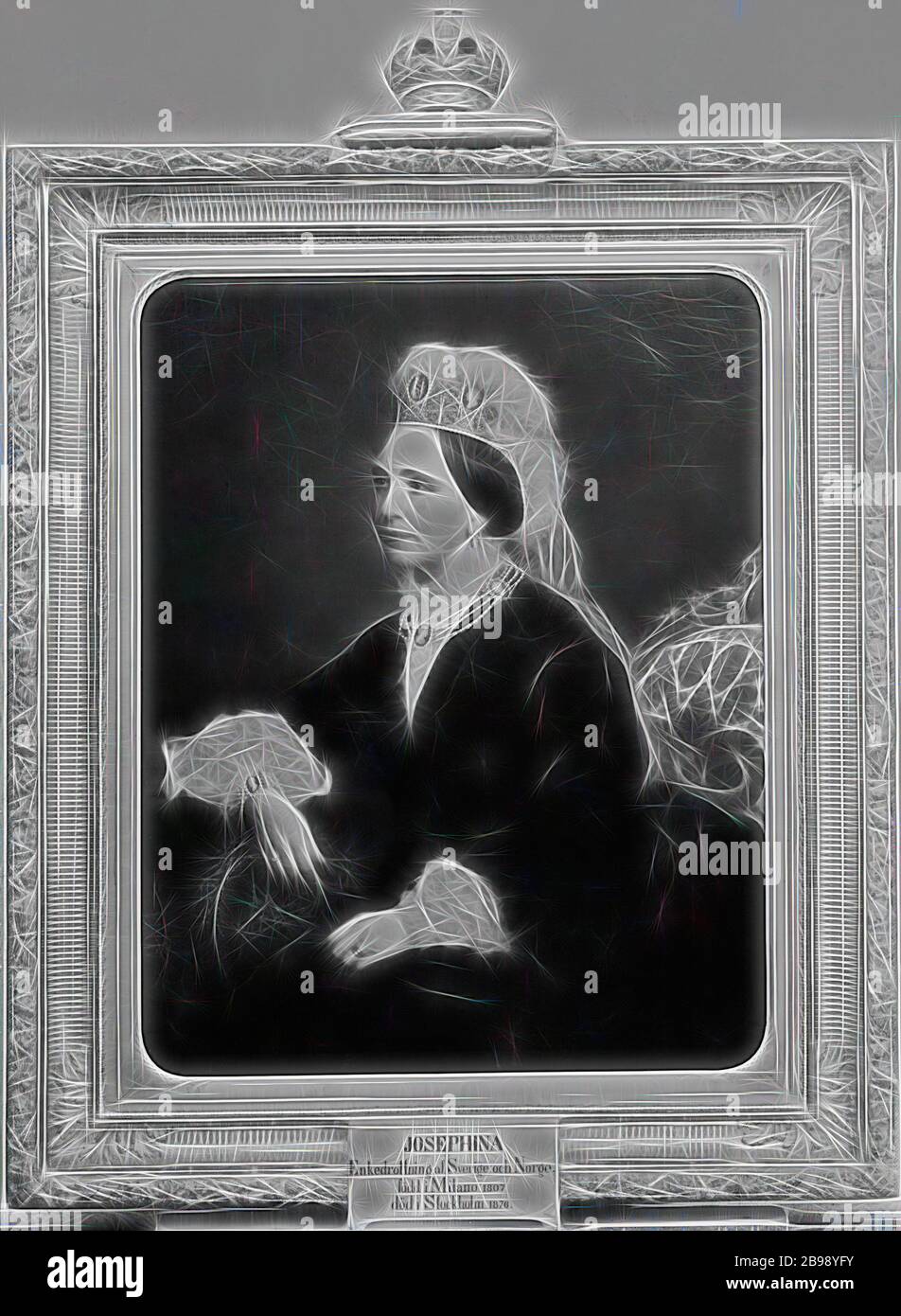 Bertha Valerius, Queen Josefina, Josefina, 1807-1876, queen, married to Oskar I, painting ...