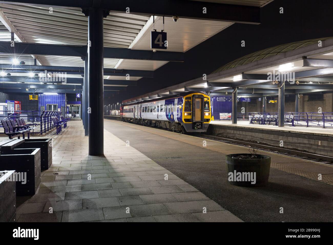 Northern Rail class 158 sprinter train at Blackburn railway station ...