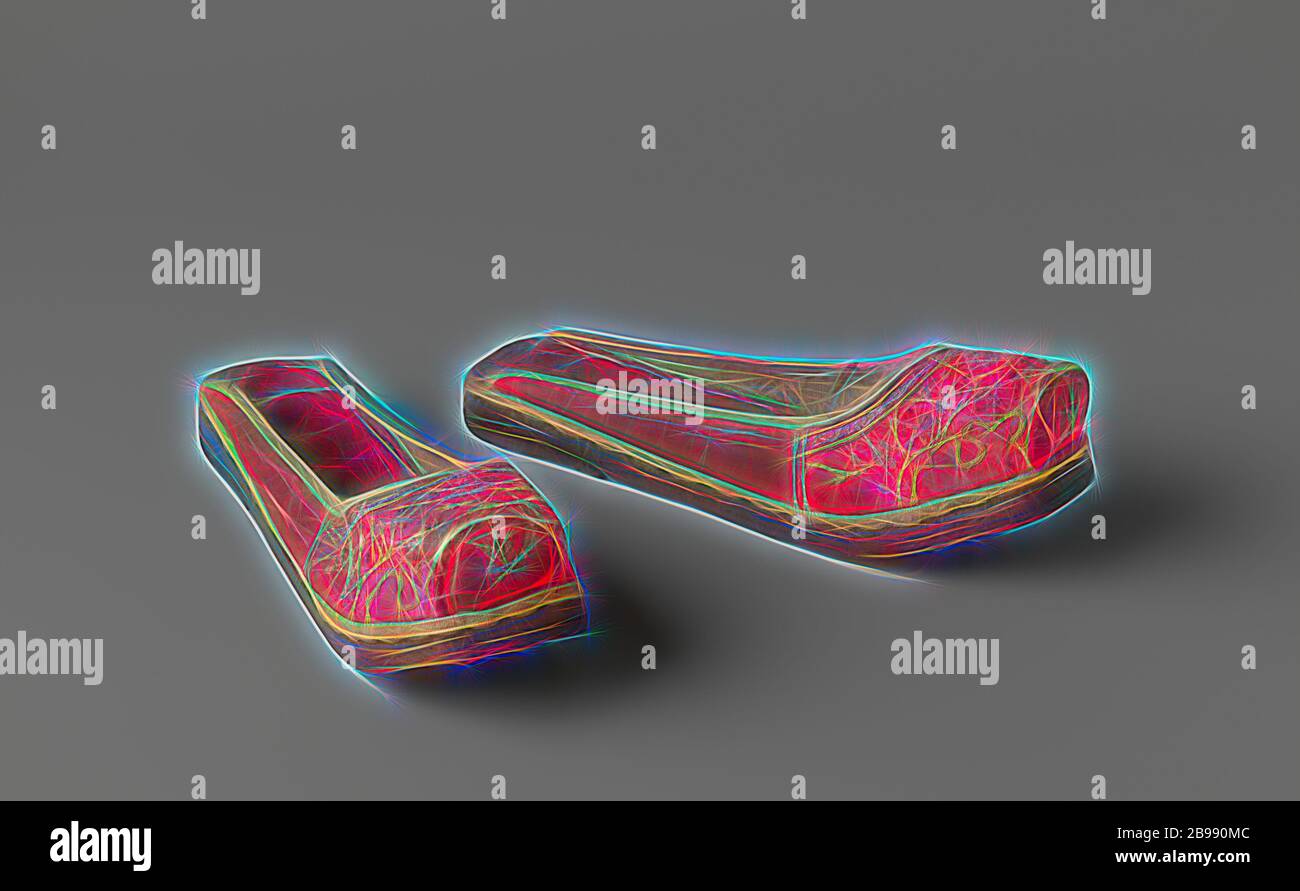 Mules made from embroidered silk, Mules, part of a pair, made from ...