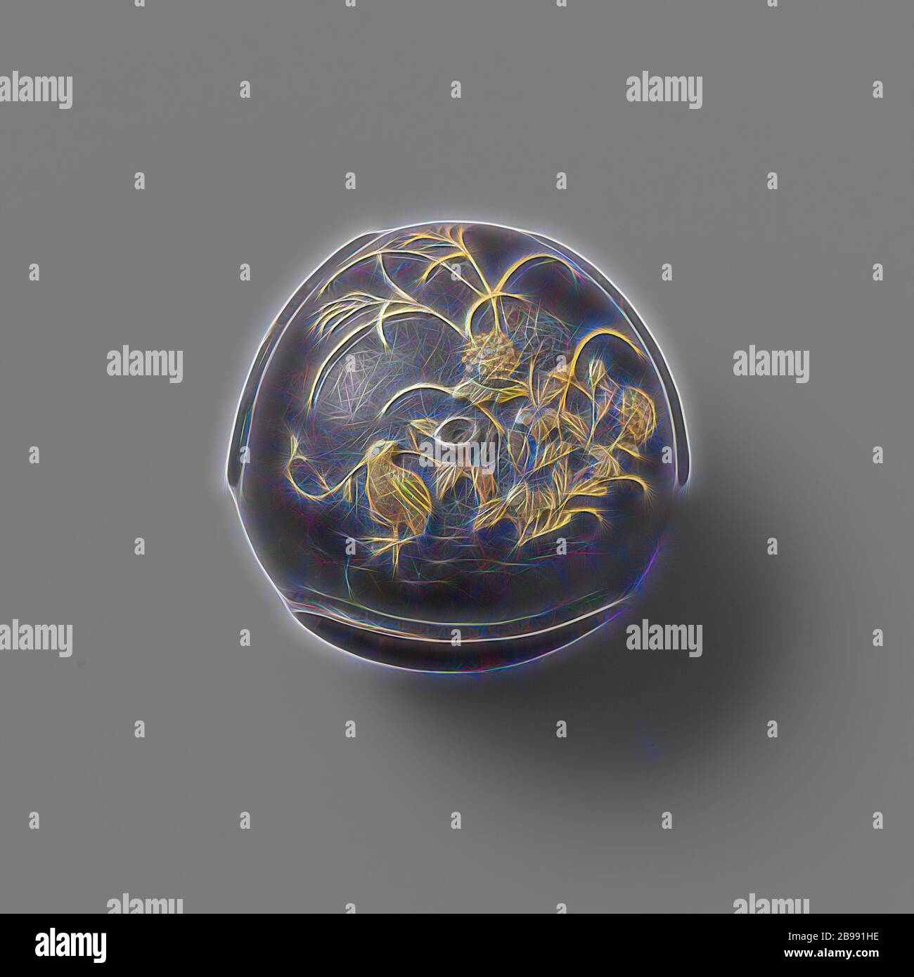 Button, spherical button, hollow and thin-walled, flattened top and ...