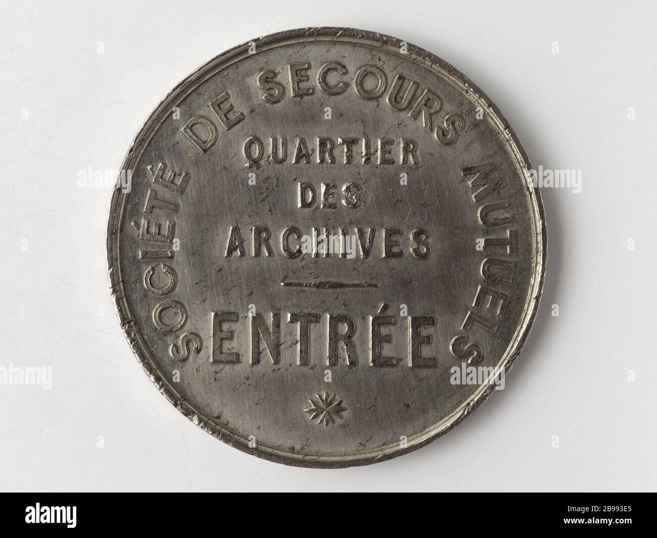 TOKEN COMPANY MUTUAL BENEFIT OF DISTRICT ARCHIVE Jeton de la Société de ...