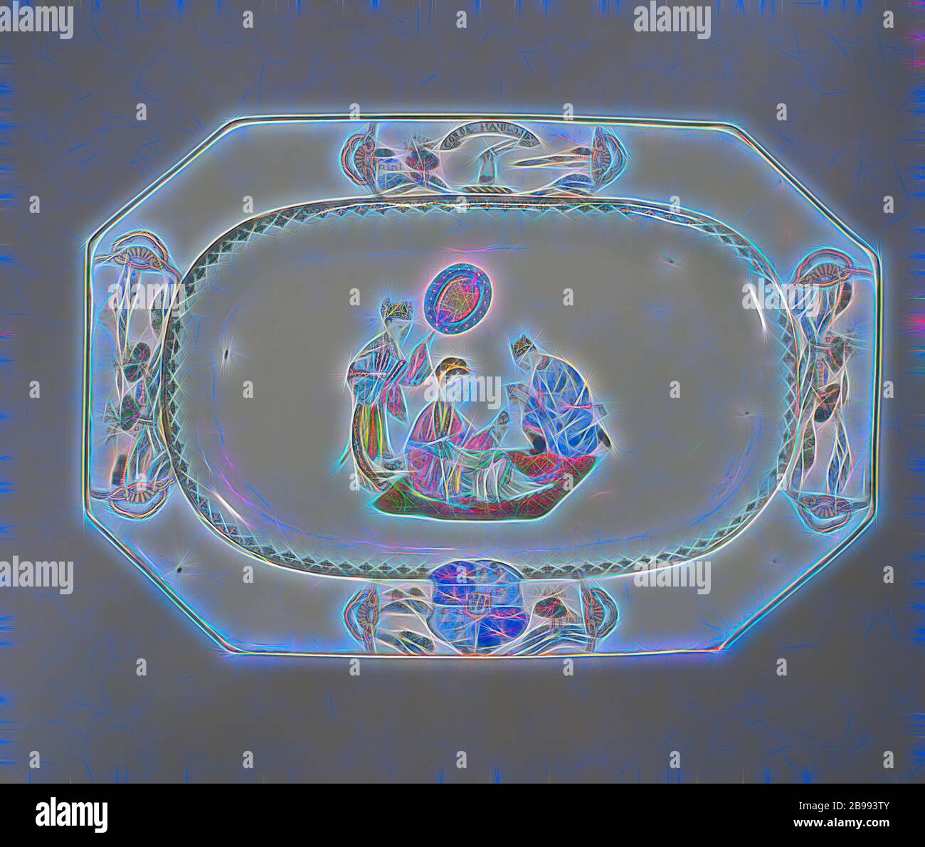 Rectangular, octagonal dish with the arms of the Gordon and Forbes ...