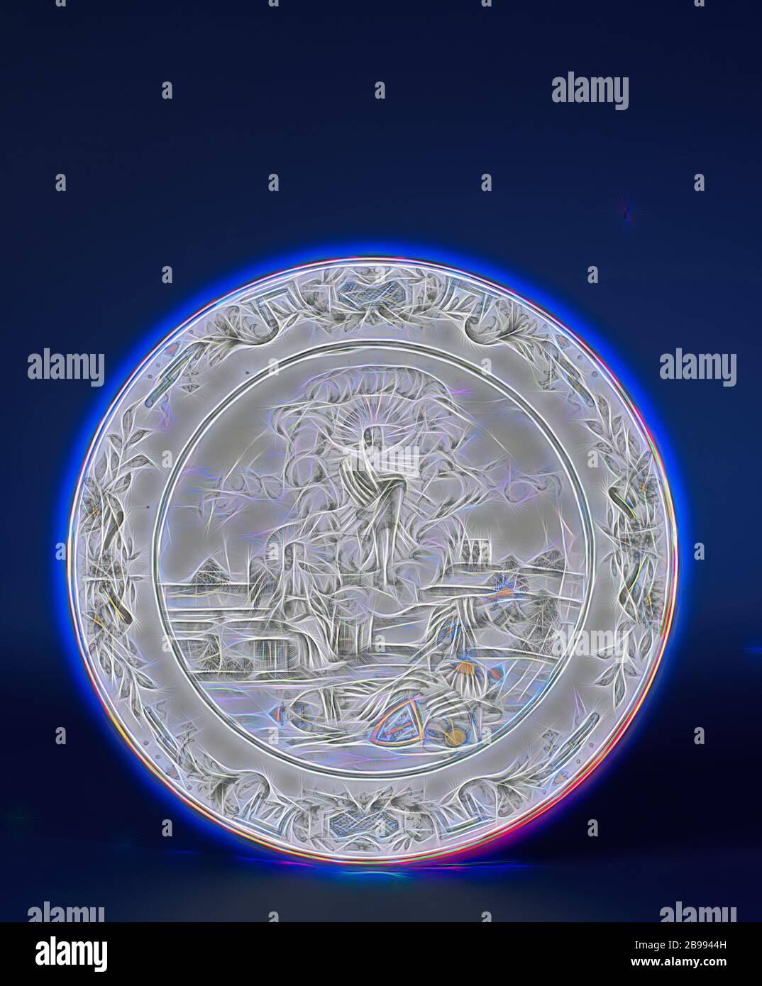 Plate with an image of the Resurrection of Christ, Porcelain plate ...