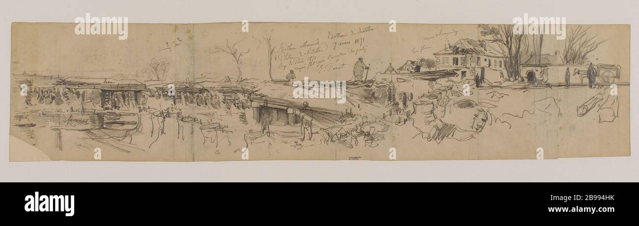 German battery Châtillon tray; Siege of Paris, March 7, 1871. German ...